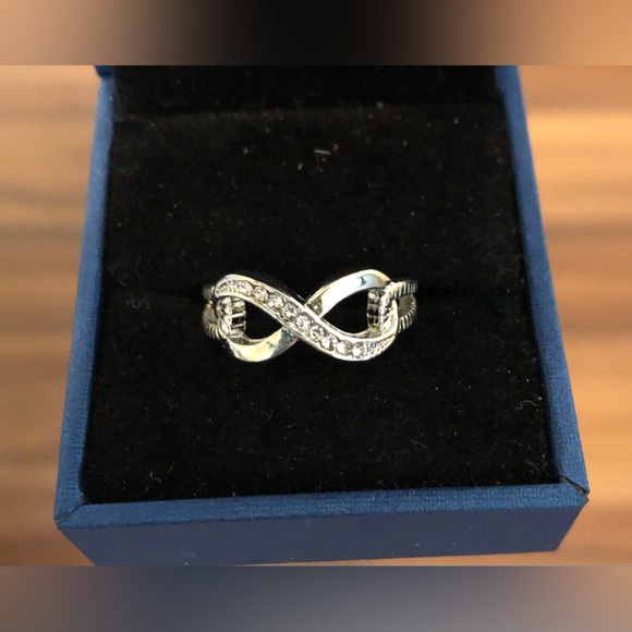 Jewelry | Ring Platinum Plated Inlaid Rhinestones Infinity Symbol ...